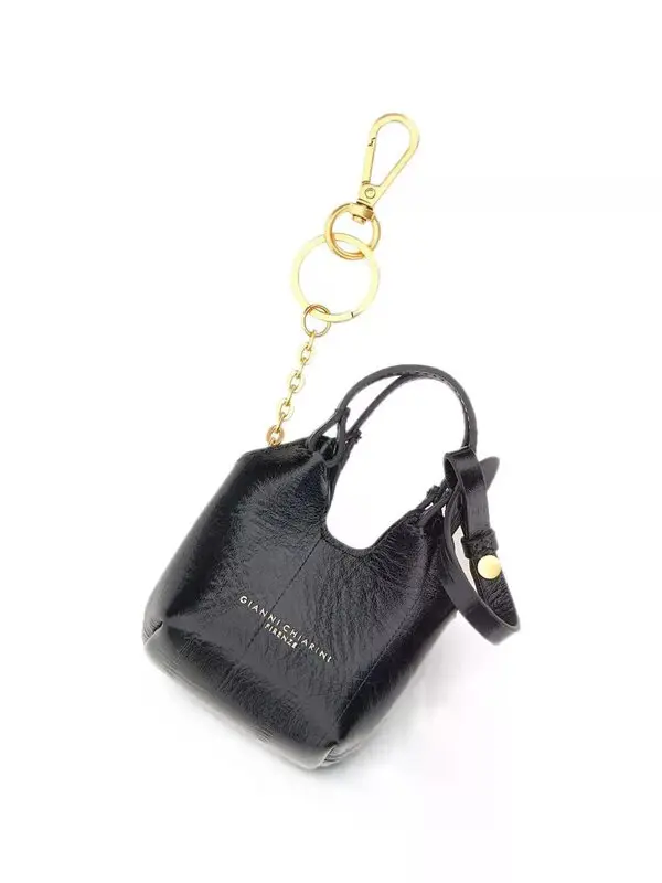 GIANNI CHIARINI Dua Leather Keyring - Black