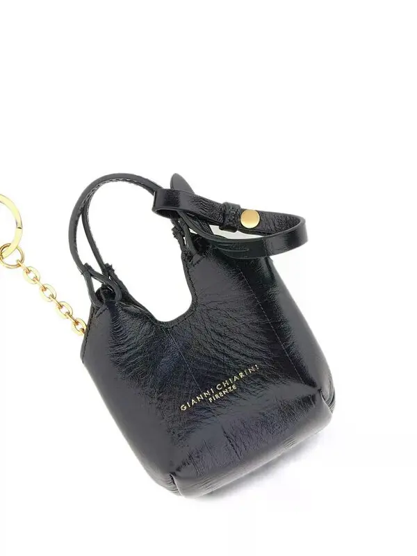 GIANNI CHIARINI Dua Leather Keyring - Black