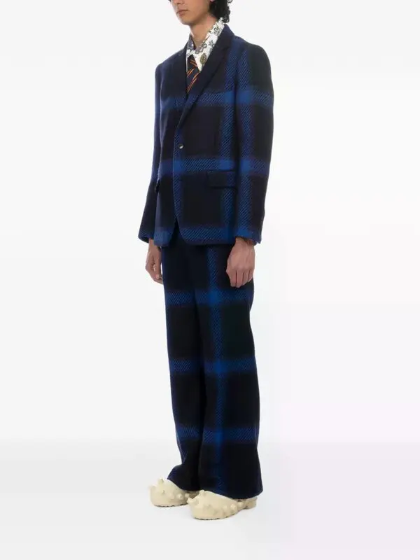 WALTER VAN BEIRENDONCK Check-pattern Wool Blazer