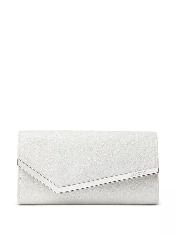 JIMMY CHOO Emmie Glitter Clutch Bag - Silver