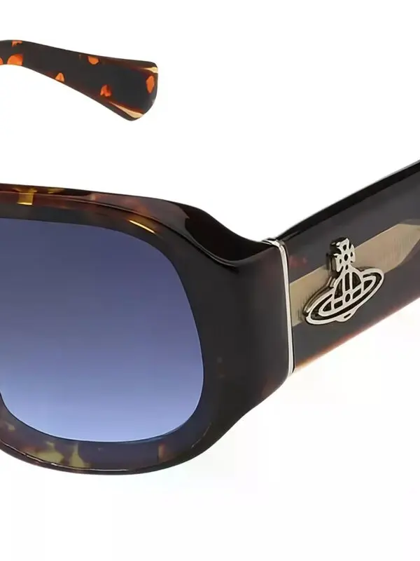 VIVIENNE WESTWOOD Orb Geometric Frame Sunglasses - Brown