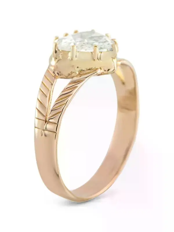 LB EXCLUSIVE Diamond Heart Ring In 18k Rose Gold - Pink
