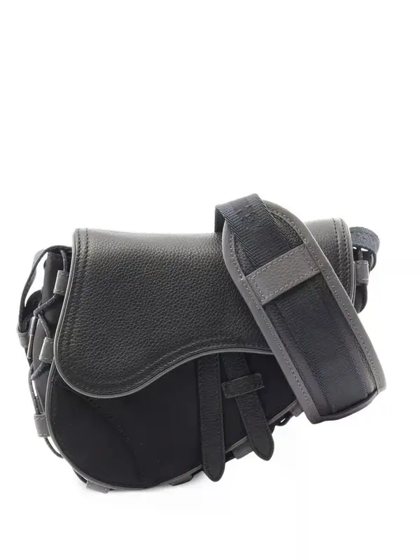 Dior 2010s X Sacai Mini Saddle Shoulder Bag - Black