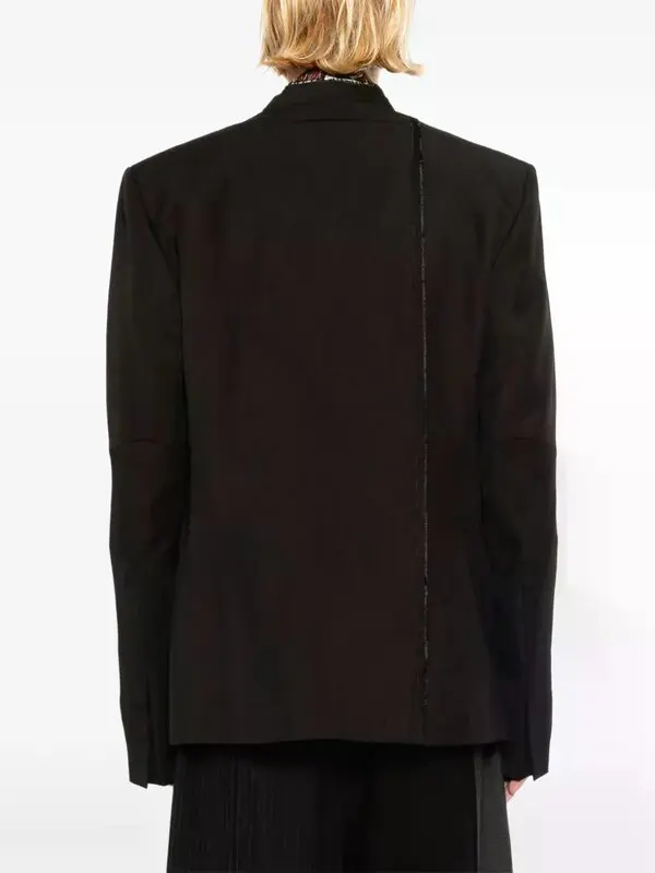 GIOVANNI CAVAGNA Raw-edge Collarless Blazer