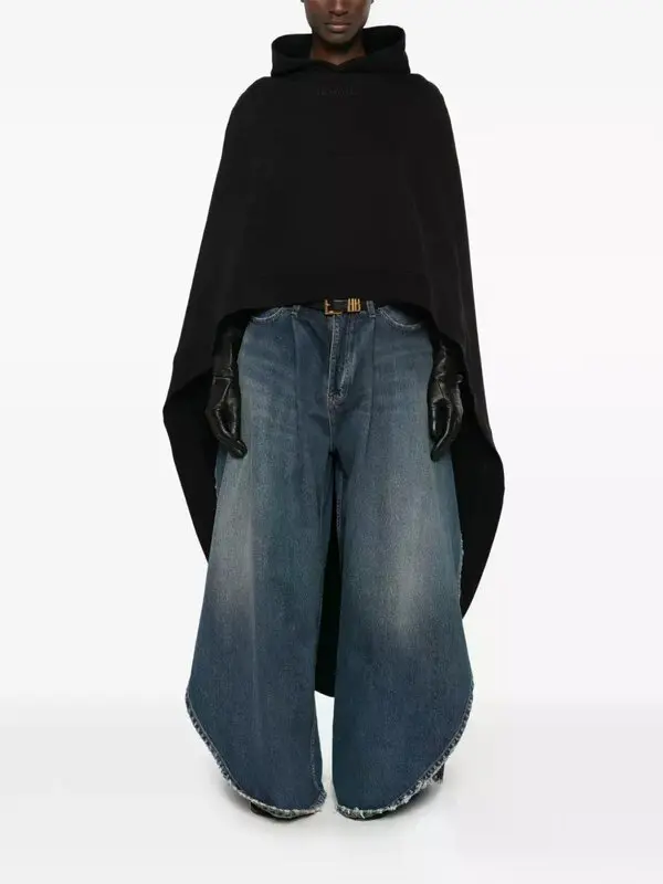Balenciaga Asymmetric Embroidered-logo Hoodie