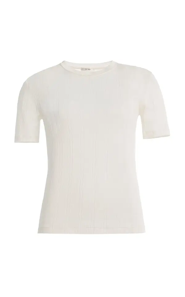 THE ROW Etina Ribbed Cotton T-shirt - Ivory