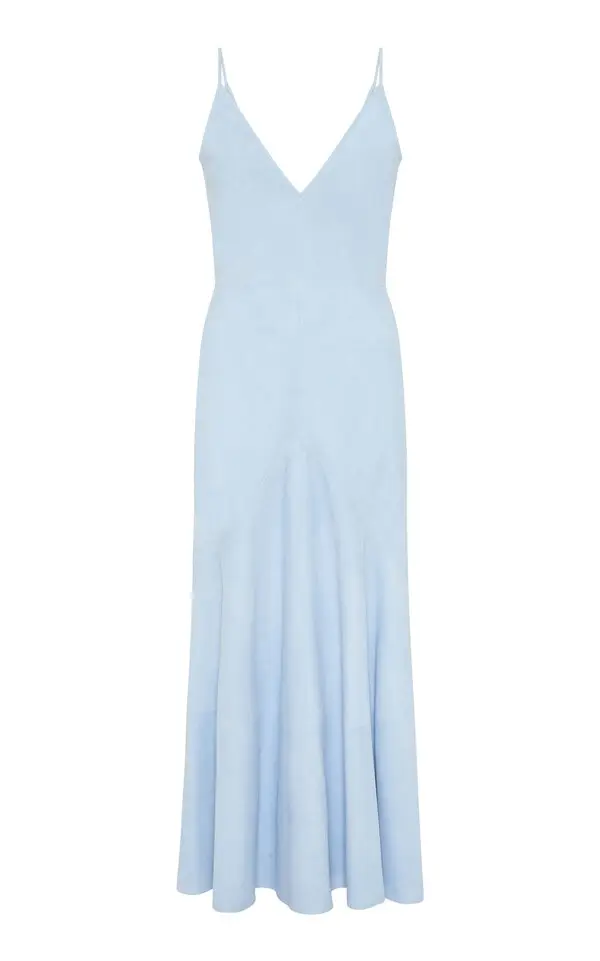 Gabriela Hearst Brigita Suede Midi Dress - Blue