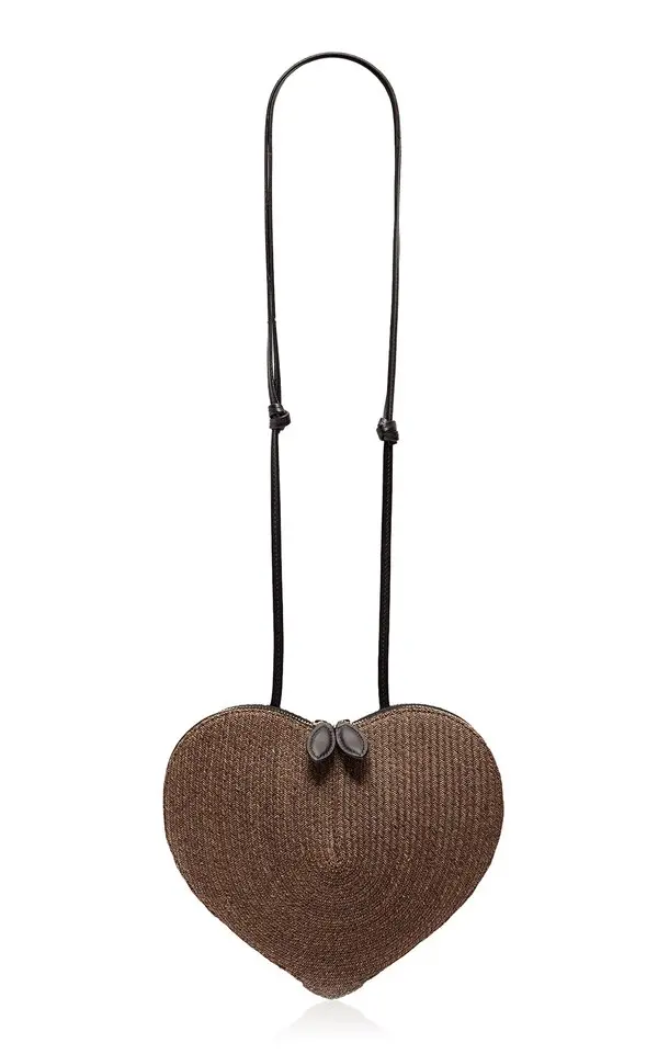 Alaïa Le Coeur Braided Heart Crossbody Bag - Brown