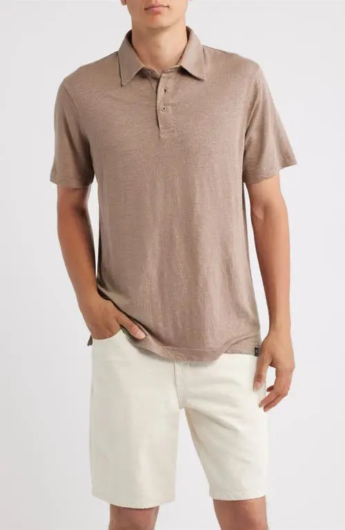 Ag Bryce Classic Short Sleeve Stretch Linen Polo - Cork