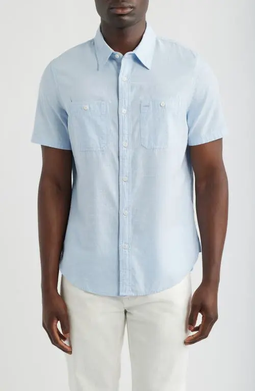 Ag Mason Classic Fit Short Sleeve Button-up Work Shirt - Fresh Blue