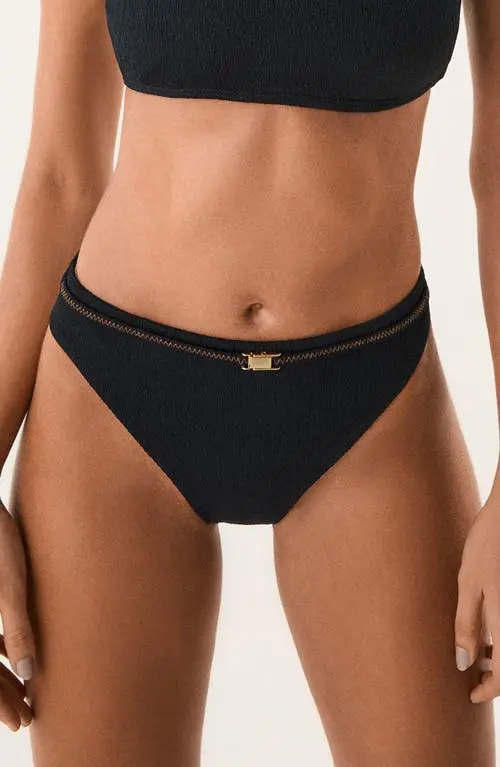 VIX PAULA HERMANNY Mia Lindsay Buckle Bikini Bottoms - Black