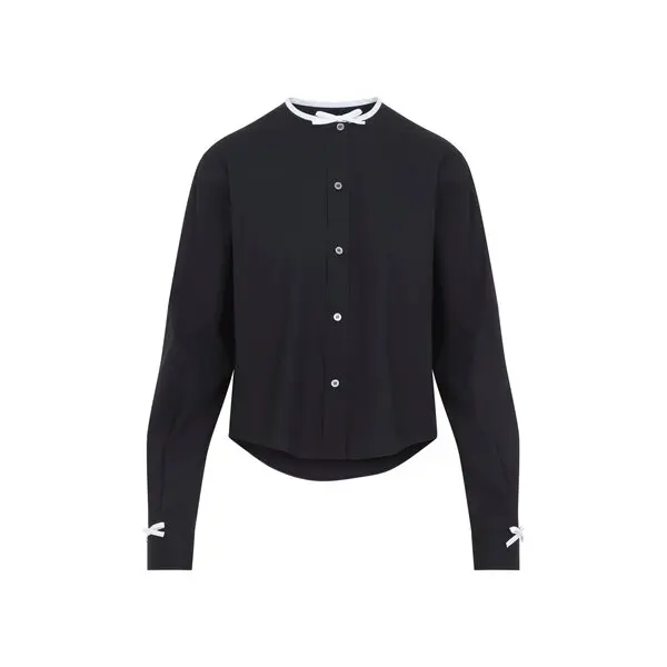 Moschino Cotton Poplin Bow Jacket - Black