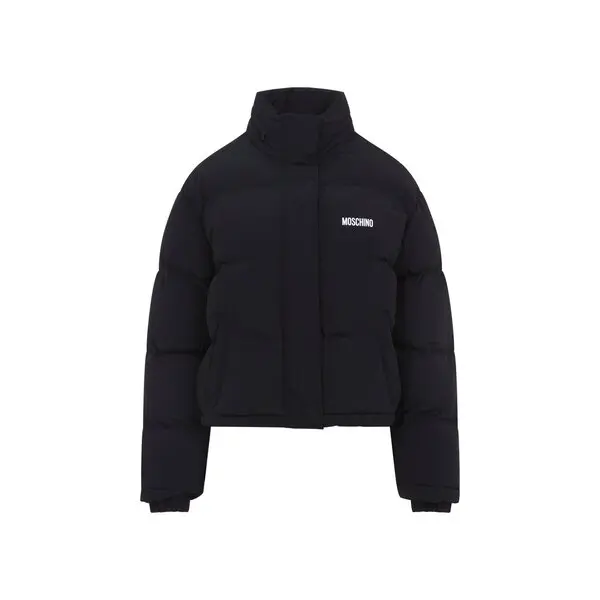 Moschino Cropped Padded Jacket With Smiley® Graphic - Black