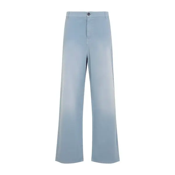 Miu Miu Garment-dyed Cotton Trousers - Blue