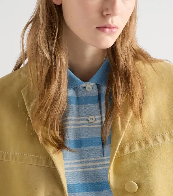 Prada Cotton Piqué Stripe Polo Shirt - Turquoise