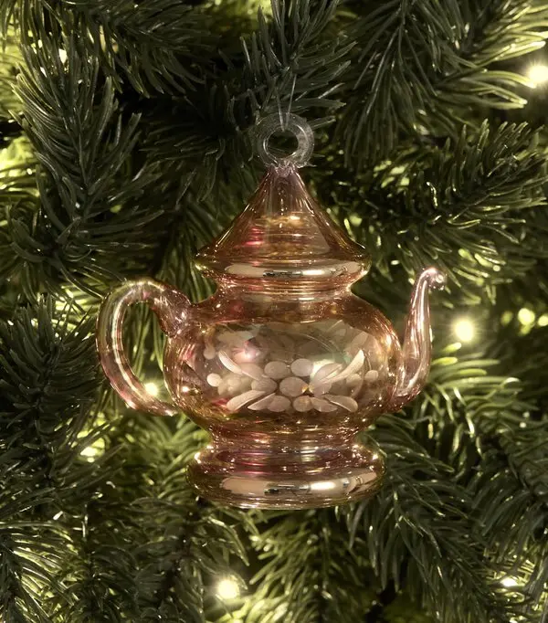 ARTIFACTUALLY Glass Teapot Tree Decoration