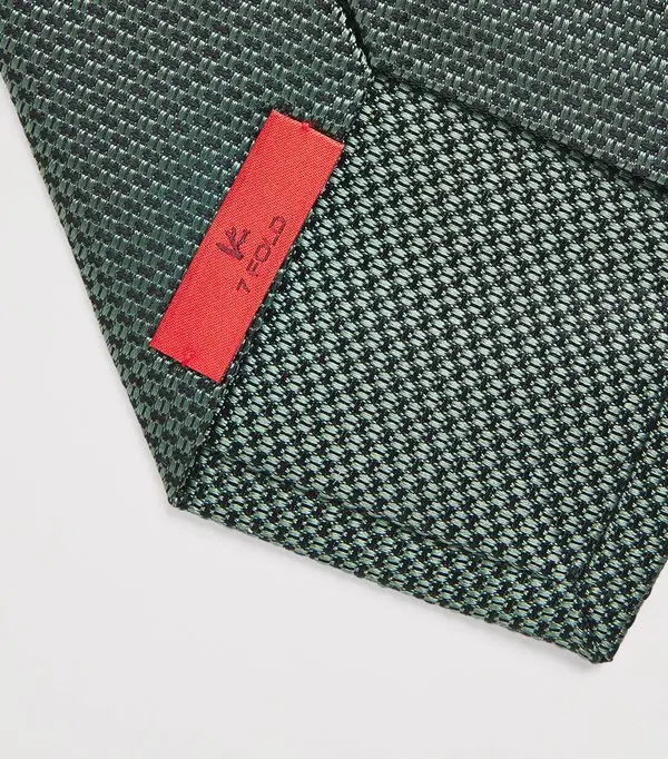Isaia Silk Micro-houndstooth Neck Tie