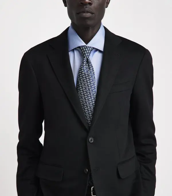 Isaia Silk Geometric Jacquard Neck Tie