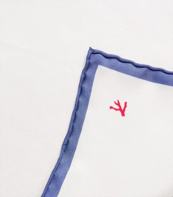 Isaia Silk Logo Pocket Square