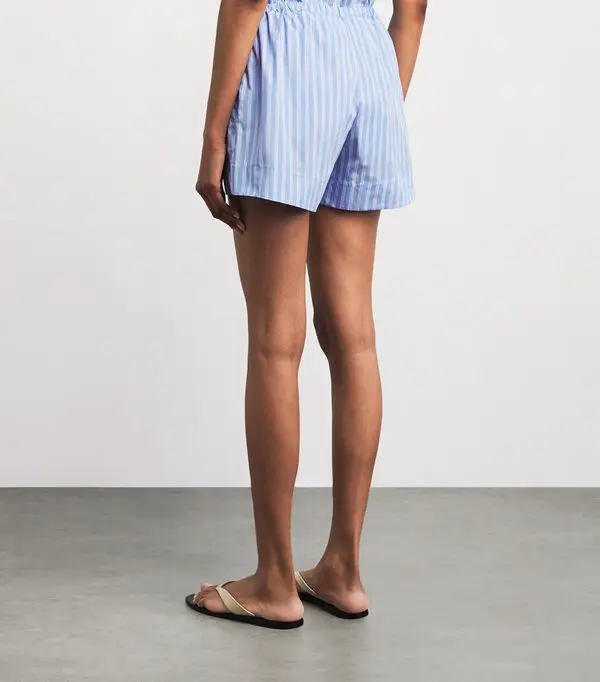 Hunza G Cotton Stripe Drawstring Shorts - Blue