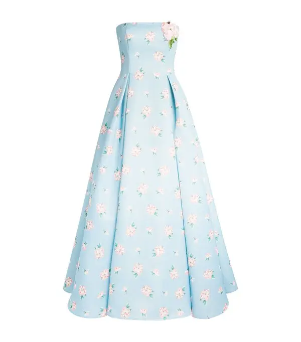 LEO LIN Floral Nora Strapless Gown