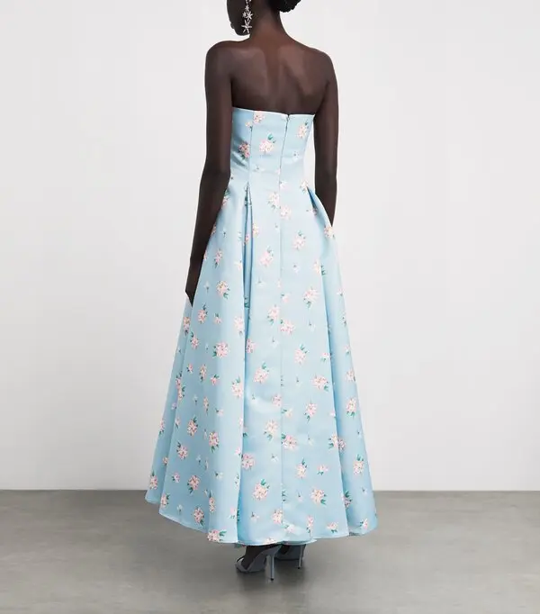 LEO LIN Floral Nora Strapless Gown