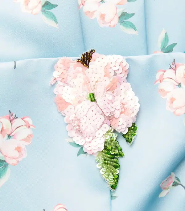 LEO LIN Floral Nora Strapless Gown