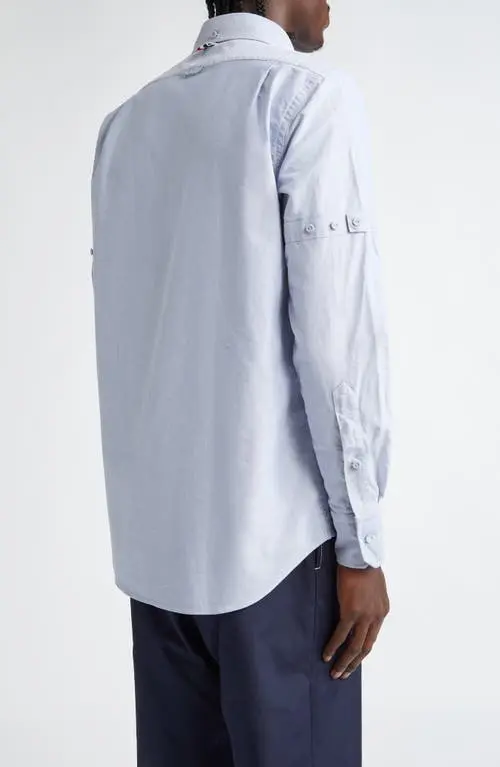 Thom Browne Straight Fit Cotton Oxford Button-down Shirt
