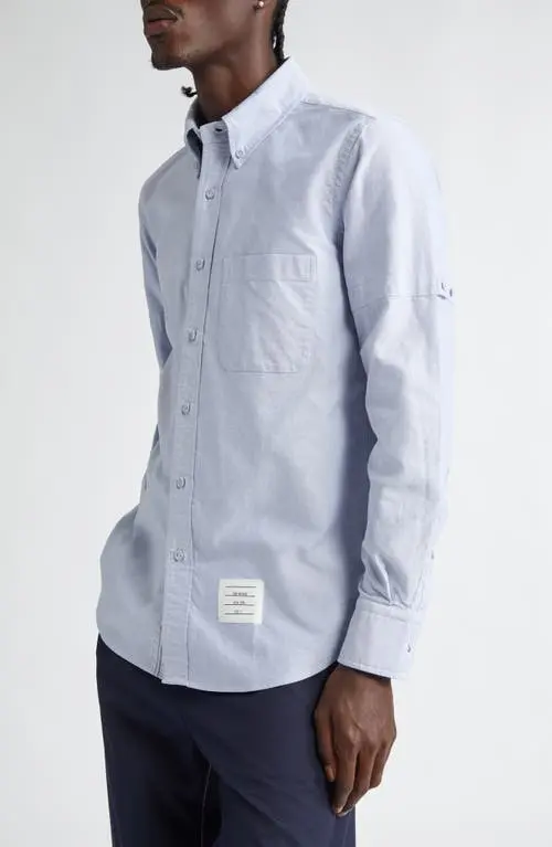 Thom Browne Straight Fit Cotton Oxford Button-down Shirt