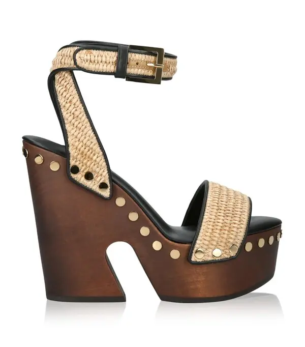 Givenchy Raffia Platform Clog Sandals