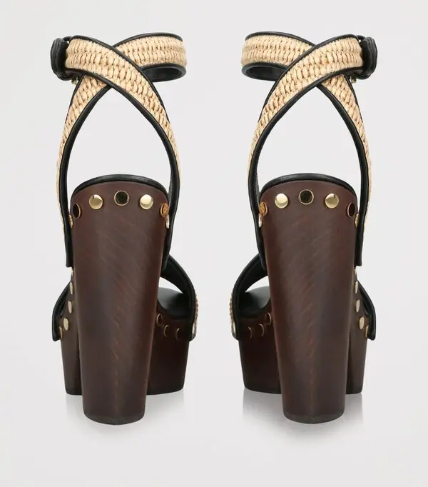 Givenchy Raffia Platform Clog Sandals