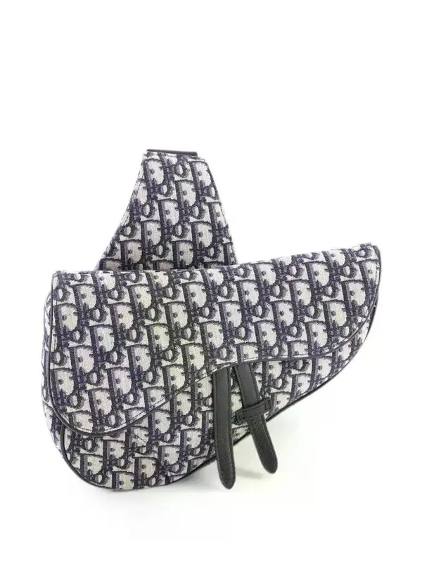Dior Saddle Oblique Canvas Crossbody Bag - Blue