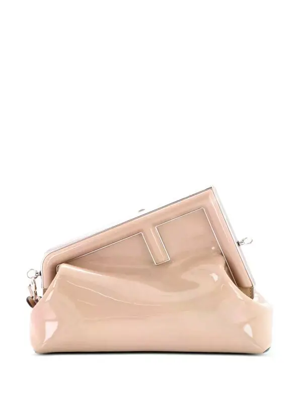 Fendi Patent Midi Shoulder Bag - Neutrals