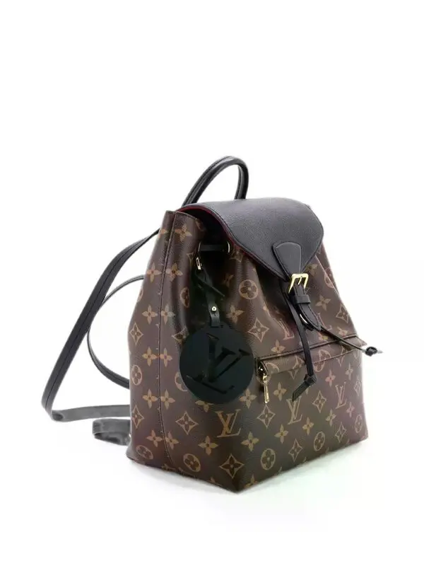 LOUIS VUITTON Montsouris Nm Monogram Canvas Leather Pm Backpack - Black