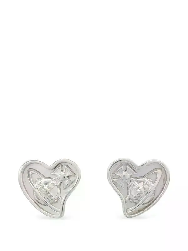 VIVIENNE WESTWOOD Orb Heart Earrings - Silver