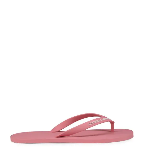CHRISTIAN LOUBOUTIN Summer Flat Rubber Flip Flops - Pink