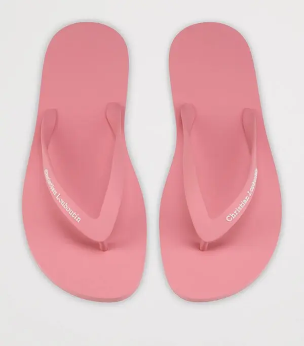 CHRISTIAN LOUBOUTIN Summer Flat Rubber Flip Flops - Pink