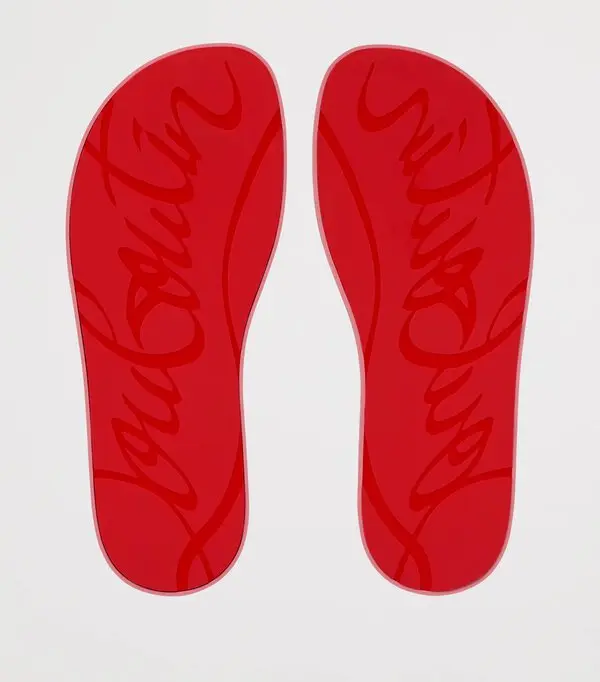 CHRISTIAN LOUBOUTIN Summer Flat Rubber Flip Flops - Pink