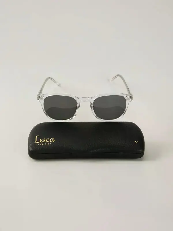 LESCA Transparent Frame Sunglasses