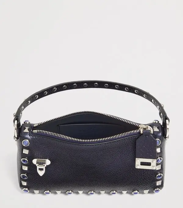 Valentino Garavani Small Leather Rockstud Shoulder Bag - Blue