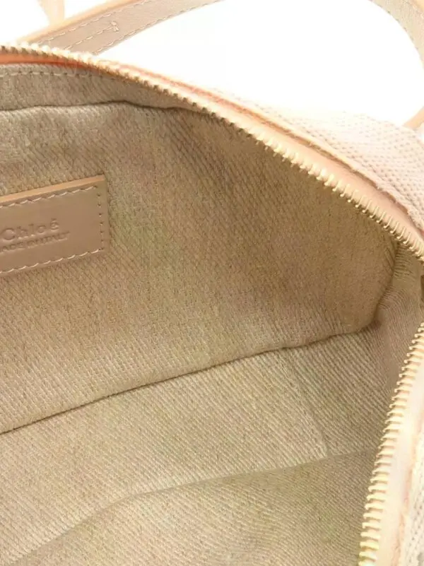 Chloé Beige Logo Print Belt Bag