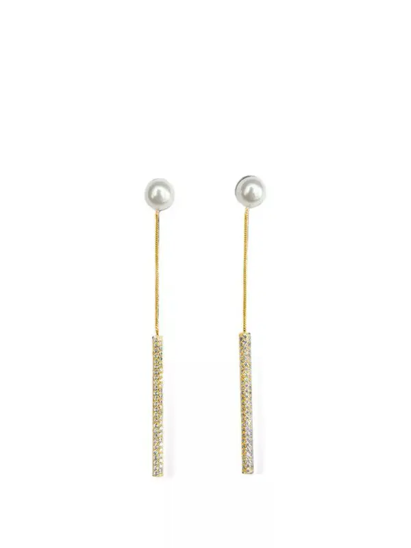 HZMER JEWELLERY Faux Pearl Drop Earrings - Gold