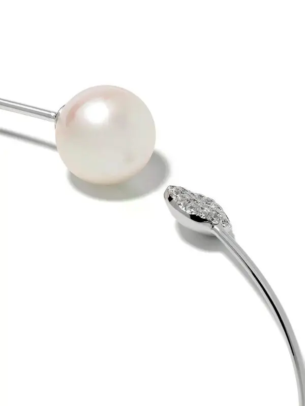 Yoko London 18kt White Gold Freshwater Pearl And Diamond Necklace - Silver