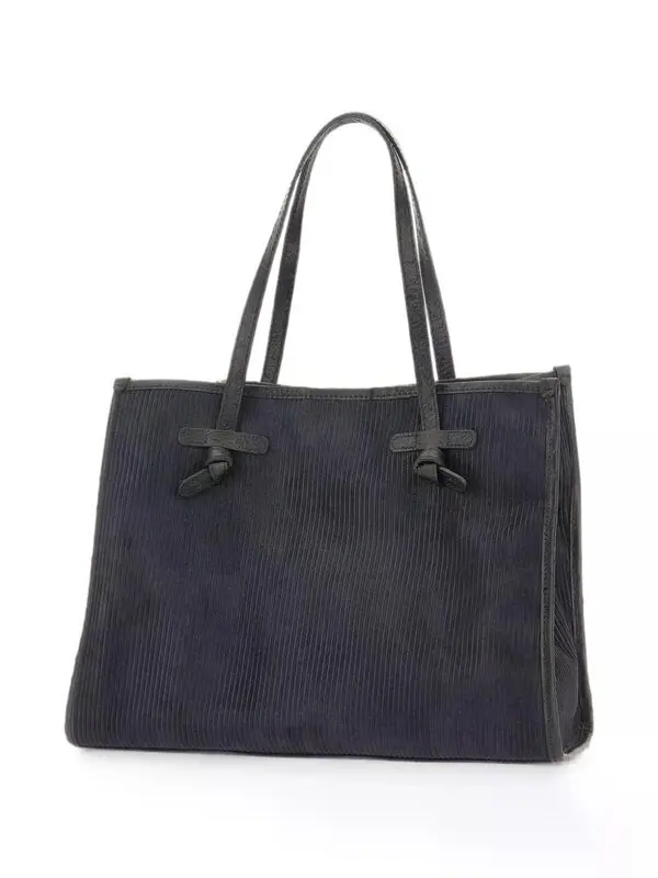 MARCELLA CLUB Ribbed-suede Shoulder Bag - Blue