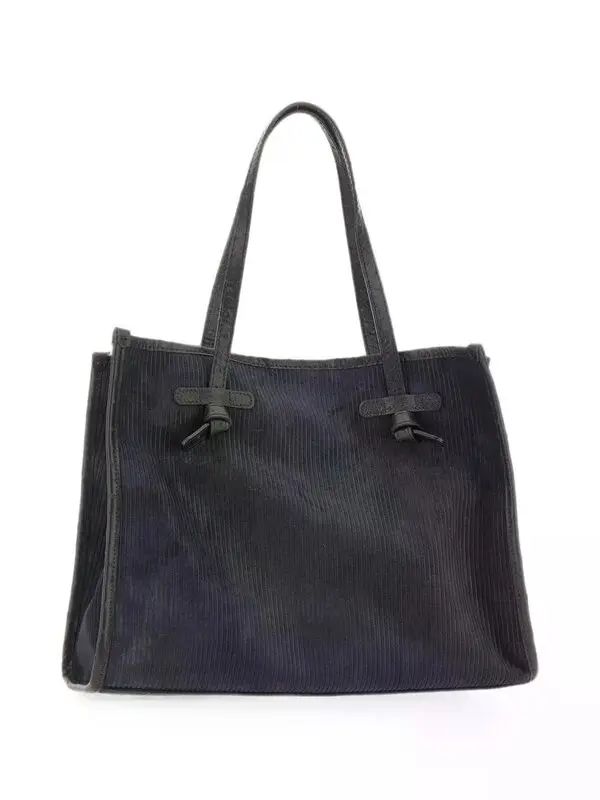 MARCELLA CLUB Ribbed-suede Shoulder Bag - Blue