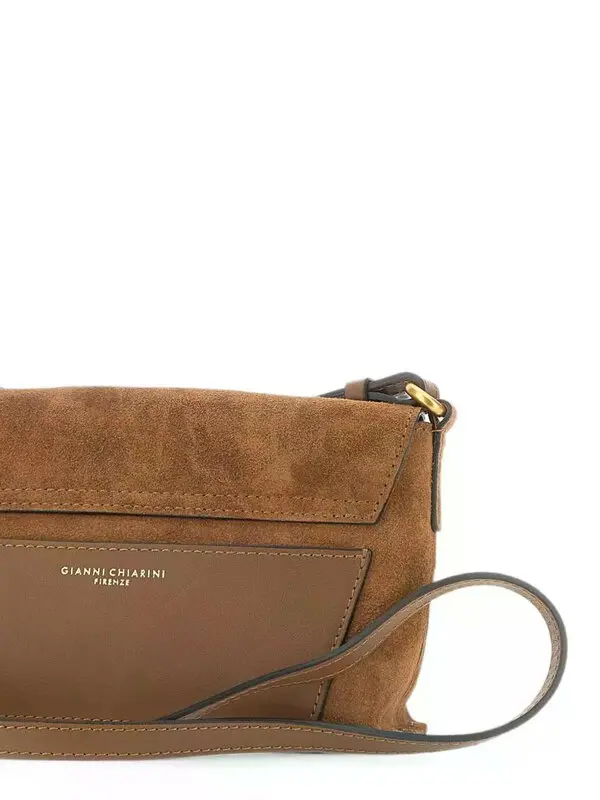GIANNI CHIARINI Eugenia Suede Crossbody Bag - Brown