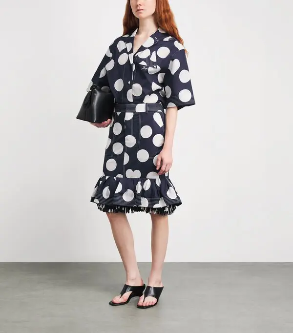 Jacquemus Cotton Polka Dot Midi Skirt