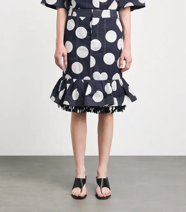 Jacquemus Cotton Polka Dot Midi Skirt