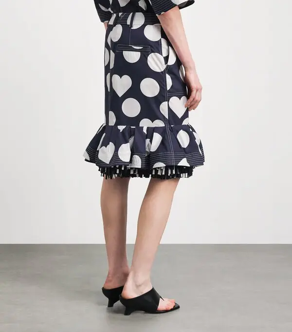 Jacquemus Cotton Polka Dot Midi Skirt