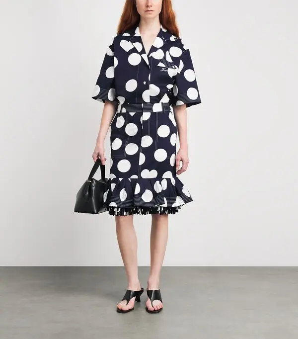 Jacquemus Cotton Polka Dot Shirt - Navy